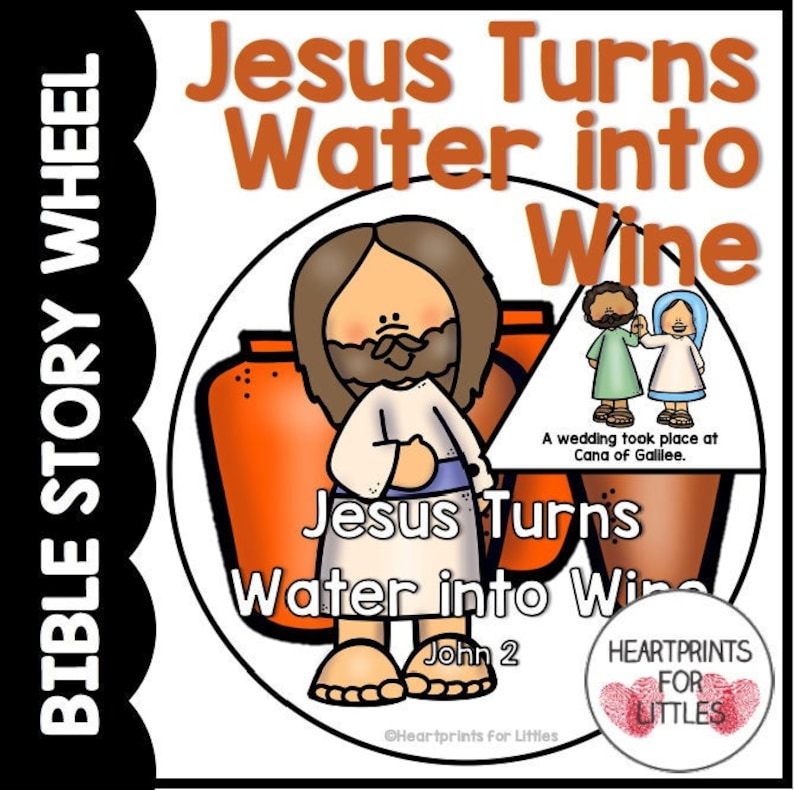 Jesus Turns Water Into Wine Bible Story Wheel, First Miracle of Jesus ...