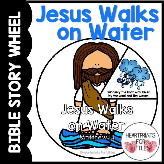 Jesus Walks on Water Bible Story Wheel, Matthew 14, Bible Story Craft ...