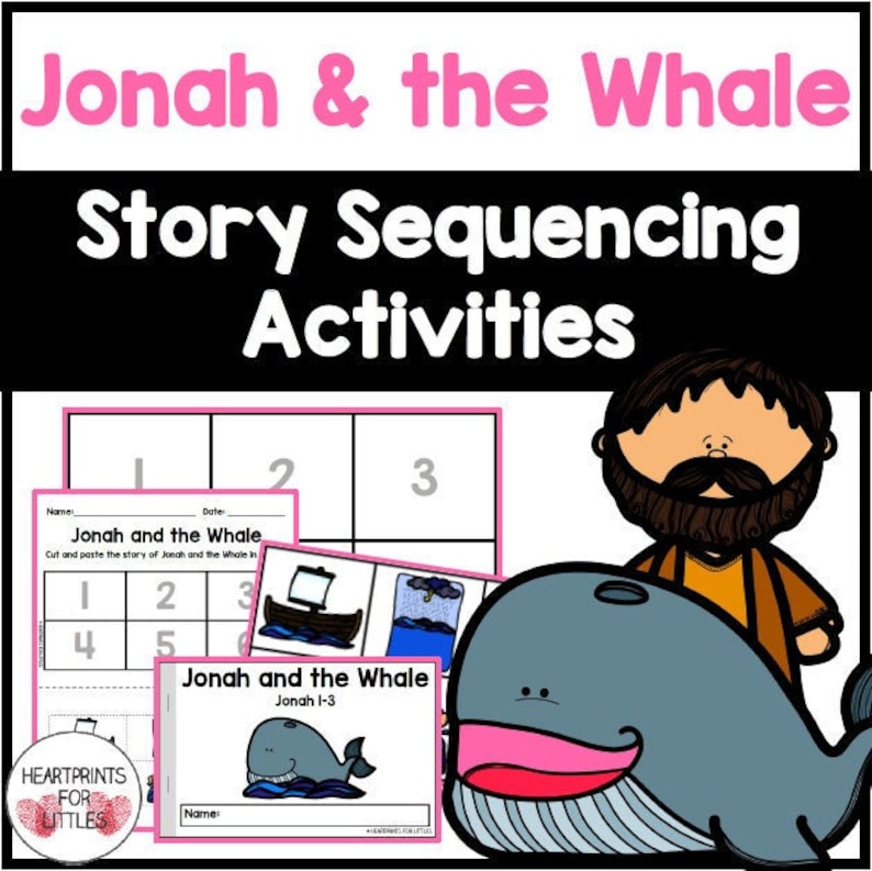 Jonah and the Whale Bible Story Sequencing Activities for Kids ...