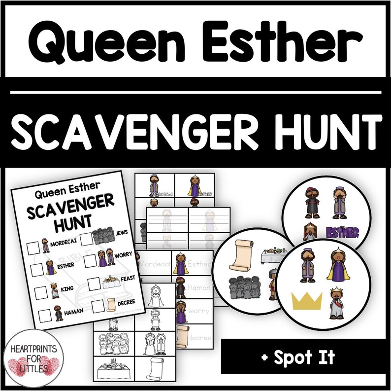 Queen Esther Bible Story Games, Bingo, Memory Match, Scavenger Hunt ...
