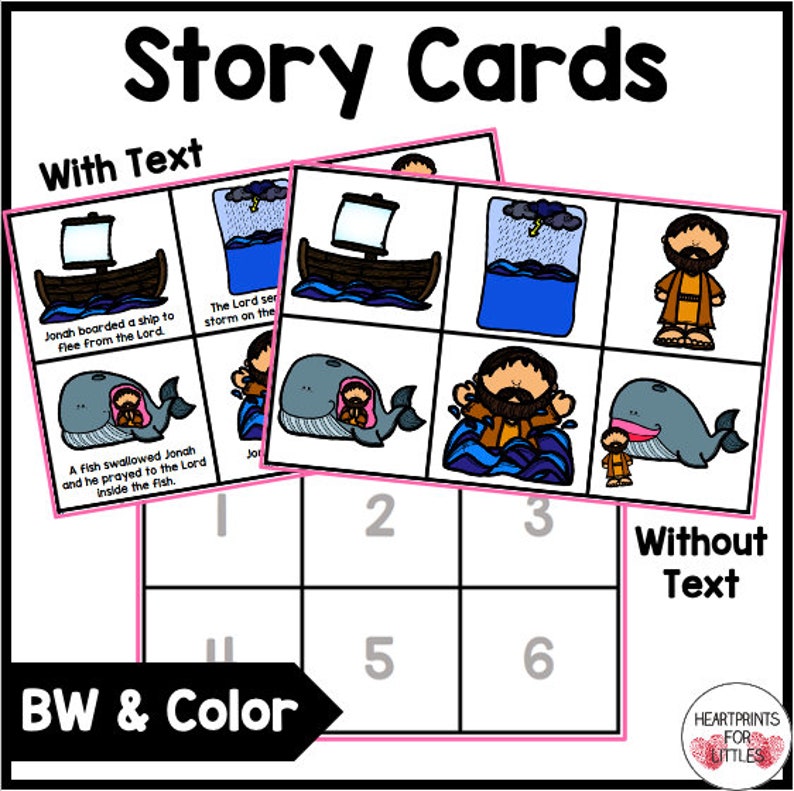 Jonah and the Whale Bible Story Sequencing Activities for - Etsy