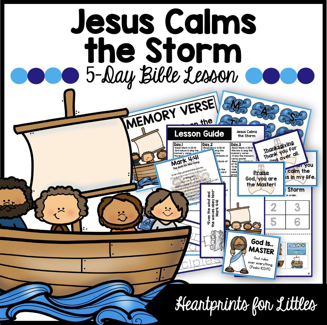 Jesus Calms the Storm Bible Story Bundle, Activities (digital Download ...