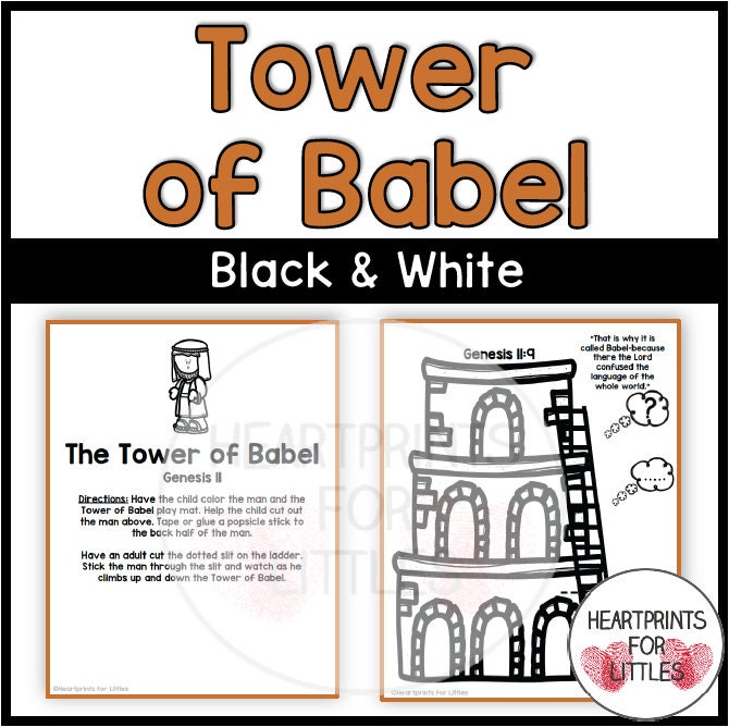 Tower of Babel Bible Craft, Sunday School Activity and Craft (digital ...