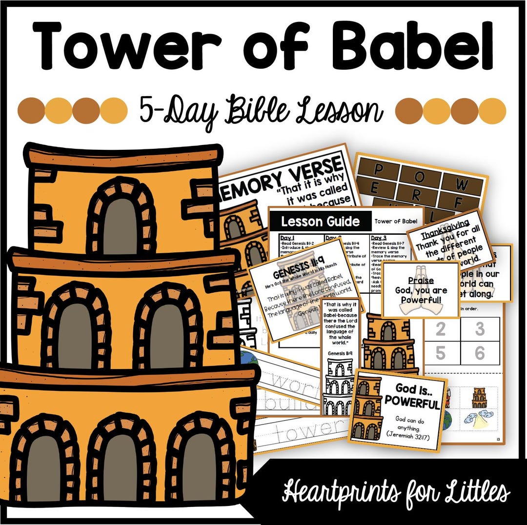 Tower of Babel Bible Lesson, Homeschool & Sunday School Activities ...