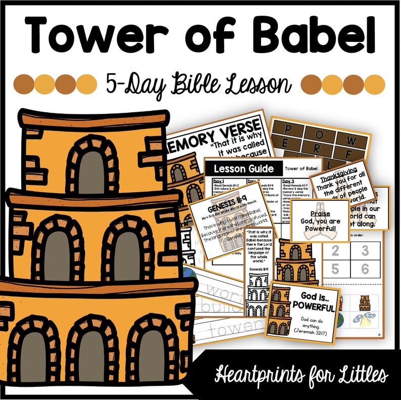 Tower of Babel Bible Lesson, Homeschool & Sunday School Activities ...