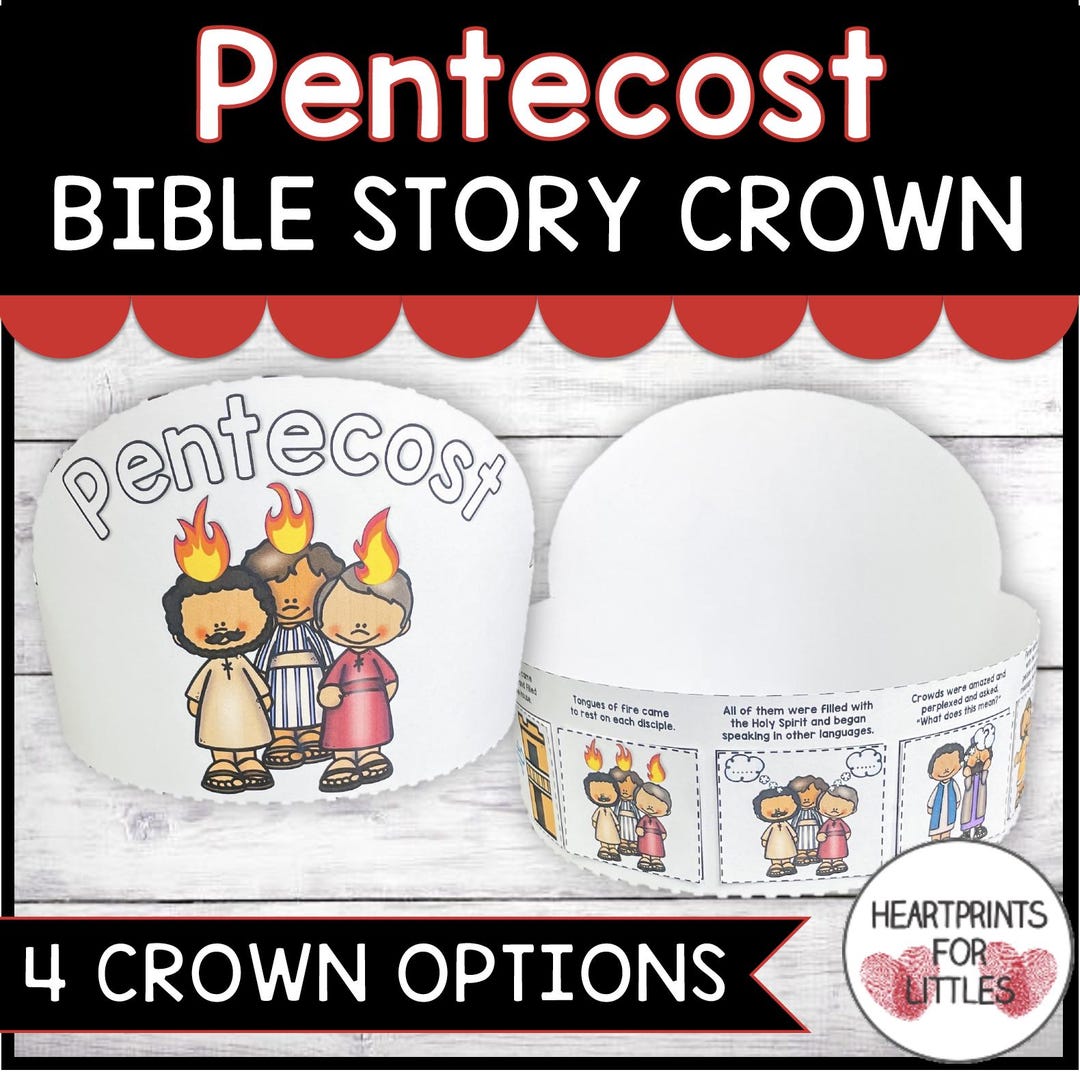 Pentecost Bible Story Crown, Bible Headband, Sunday School Activity and ...