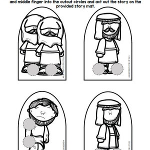 Bible Story Finger Puppets, Bible Crafts, Homeschool Printable, Sunday ...