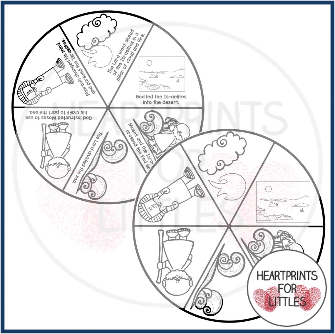 Moses and the Red Sea Bible Story Wheel, Bible Craft, Sunday School ...
