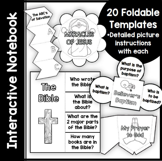 Bible Interactive Notebook for Multi-ages, Sunday School Activities ...
