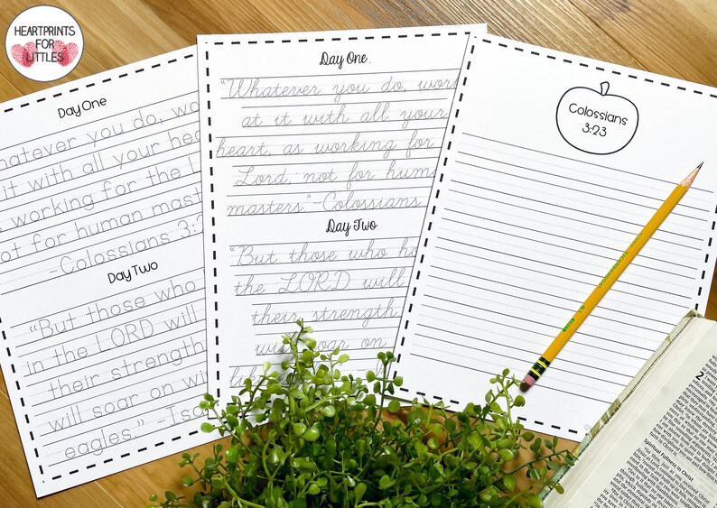 Back to School Bible Verse Handwriting Practice Bible Verse - Etsy