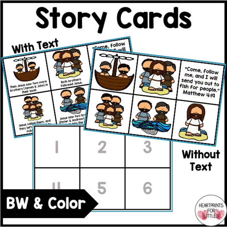 Fishers of Men Bible Story Sequencing Activities for Kids - Etsy