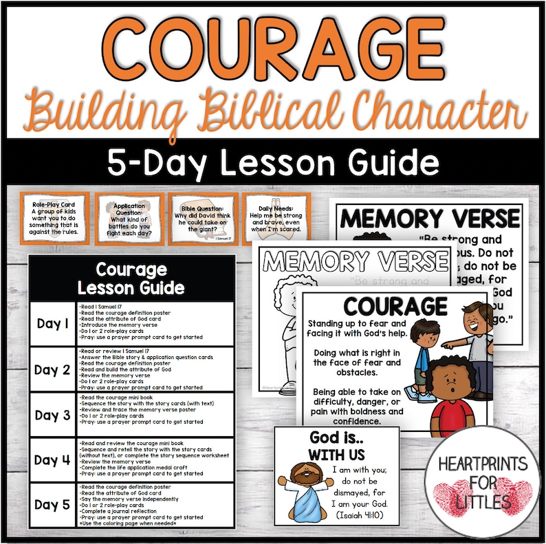 Courage Bible Lesson & Activities, Building Biblical Character ...