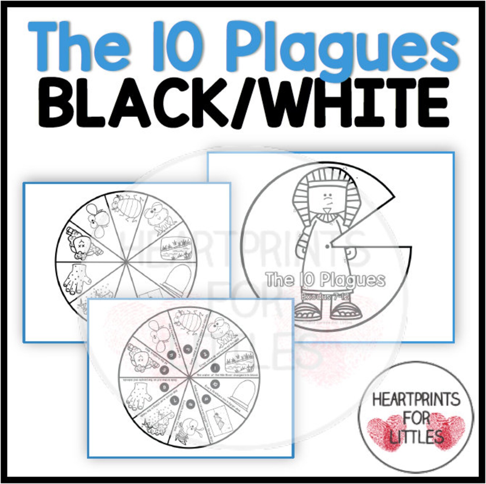 The 10 Plagues of Egypt Bible Story Wheel, Bible Story Craft, Sunday ...