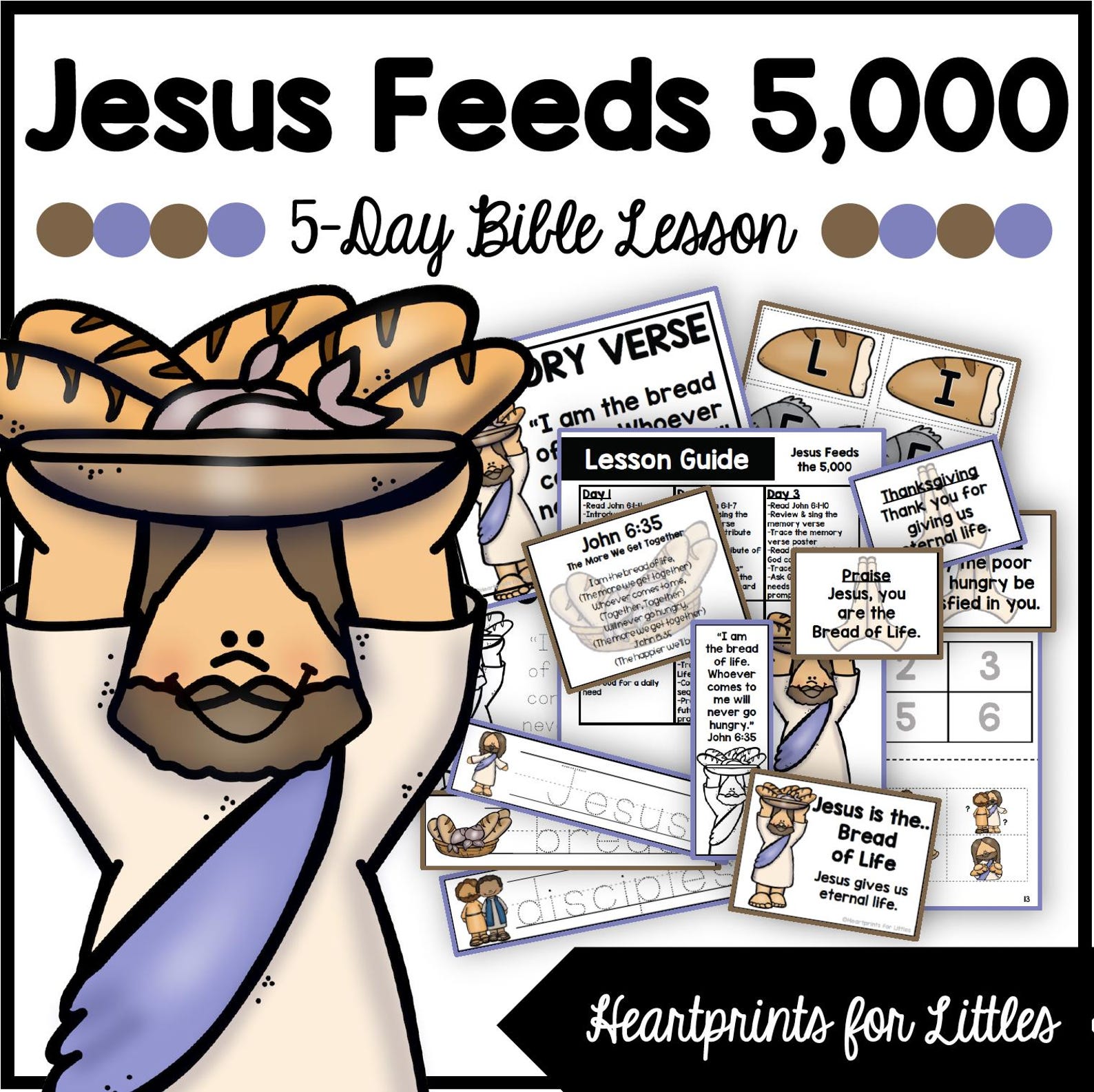 Jesus Feeds 5,000 Bible Lesson, John 6, Homeschool & Sunday School ...