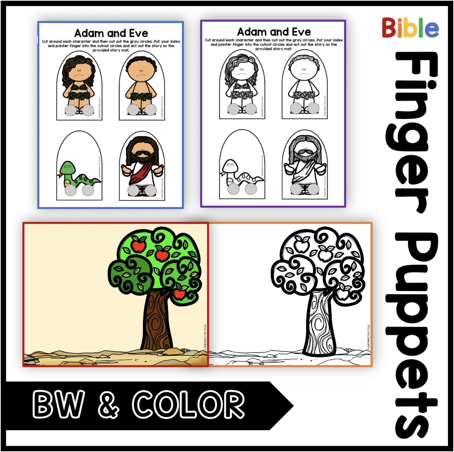 Bible Story Finger Puppets, Bible Crafts, Homeschool Printable, Sunday ...