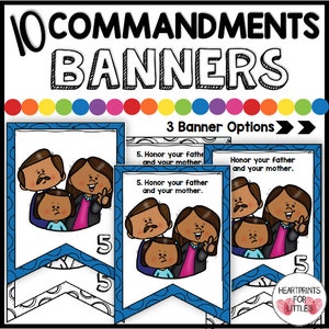 10 Commandments Classroom Banners, 10 Commandments Posters, Bible ...
