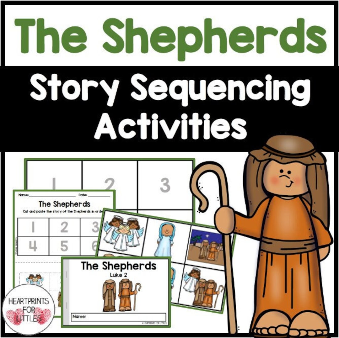 The Shepherds Bible Story Sequencing Activities for Kids, the Nativity ...