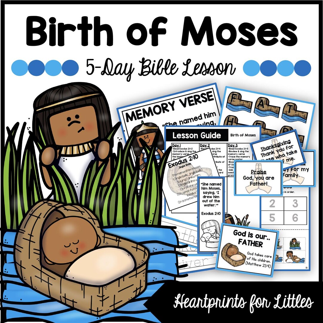 Birth of Moses Bible Lesson, Exodus 2, Homeschool & Sunday School ...