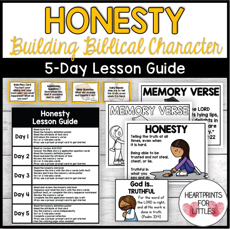 Honesty Bible Lesson & Activities, Building Biblical Character ...