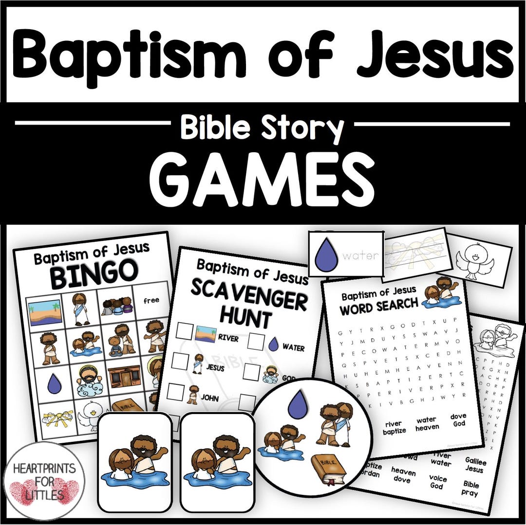 Baptism of Jesus Bible Story Games, Bingo, Scavenger Hunt, & More ...