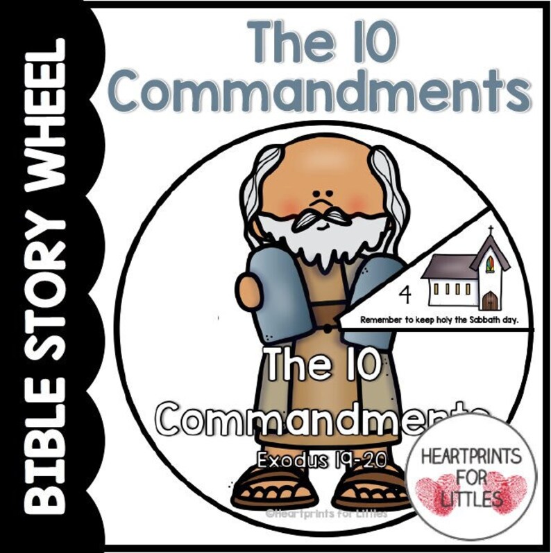 The 10 Commandments Bible Story Wheel Bible Story Craft - Etsy