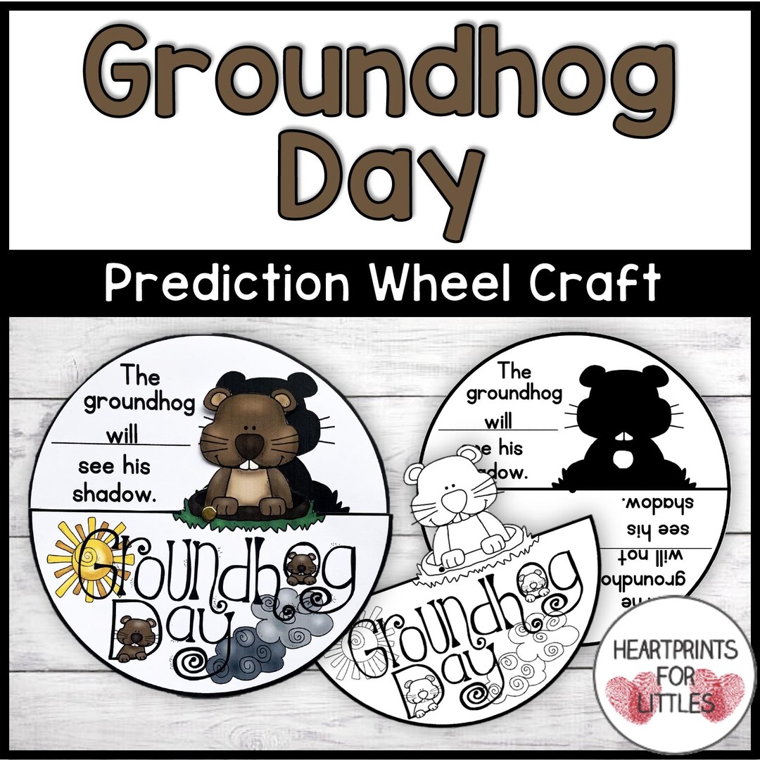 Groundhog Day Craft Activity, Groundhog Day Prediction Wheel or Spinner ...