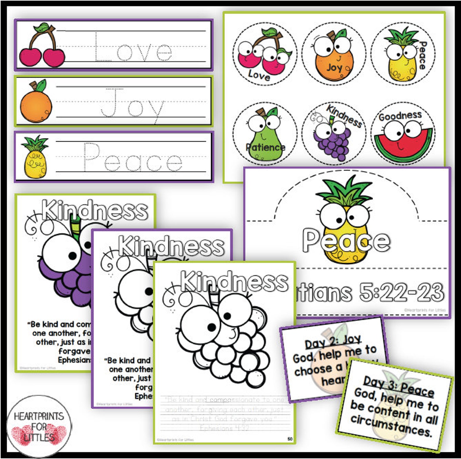 Fruits of the Spirit 9-day Bible Lesson, Homeschool Activities, Sunday ...