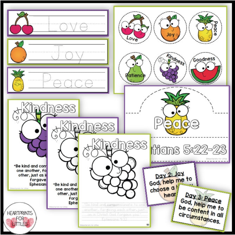 Fruits of the Spirit 9-day Bible Lesson Homeschool - Etsy