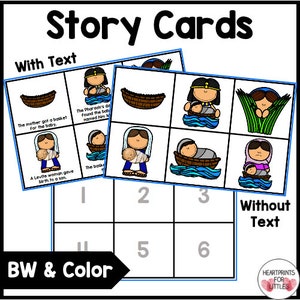 Moses Bible Story Sequencing Activities for Kids, Homeschool Printables ...