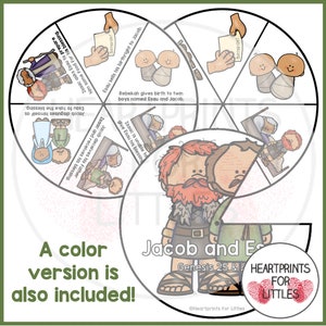 Jacob and Esau Bible Story Wheel: Sunday School Craft (digital Download ...