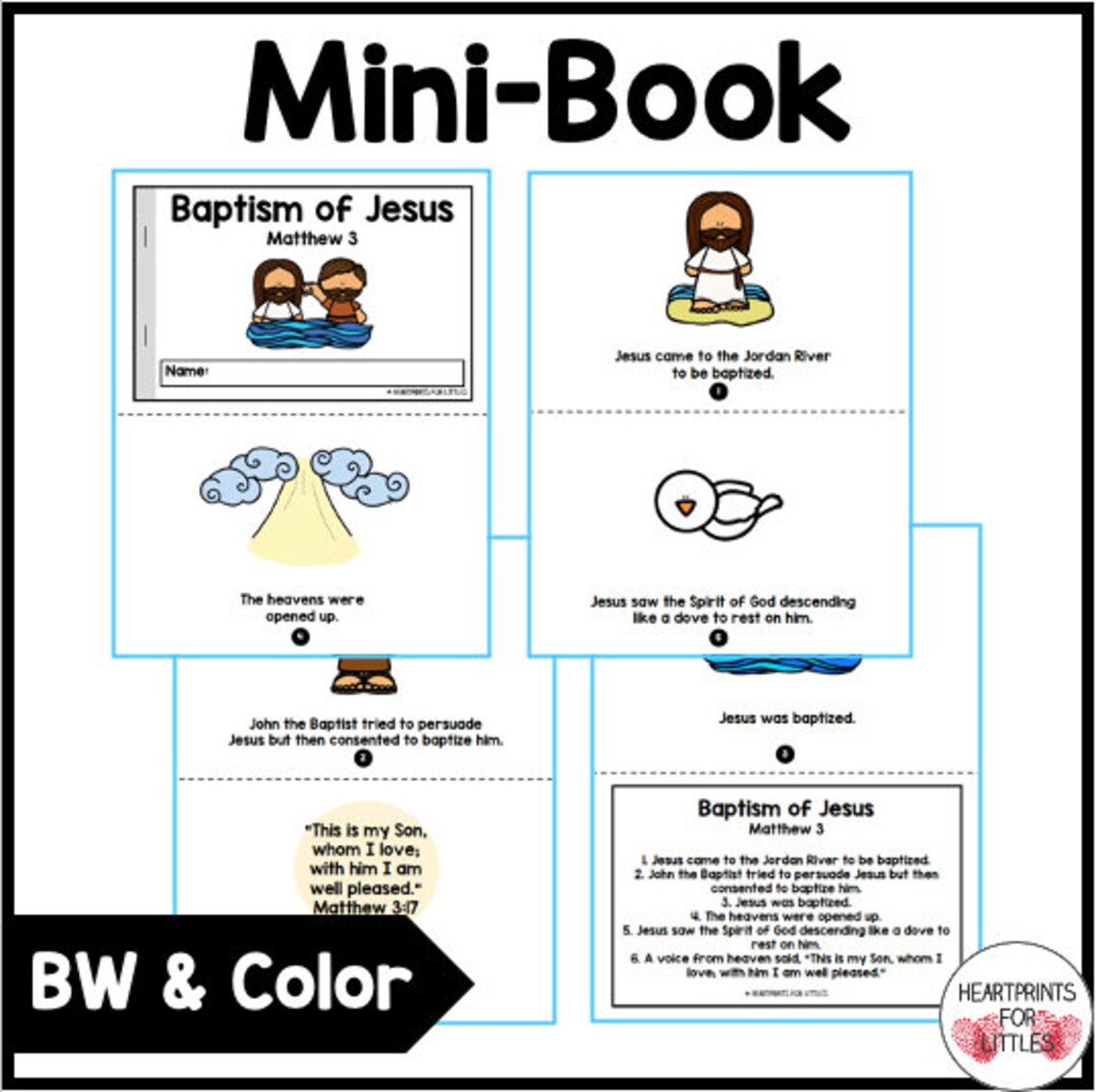 Baptism of Jesus Bible Story Sequencing Activities for Kids - Etsy