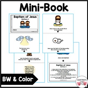 Baptism of Jesus Bible Story Sequencing Activities for Kids, Homeschool ...
