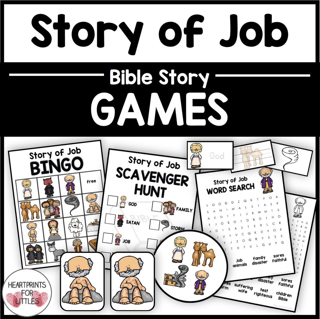 Story of Job Bible Games, Bingo, Memory Match, Scavenger Hunt, & More ...