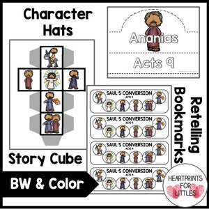 Saul's Conversion Bible Story Retelling Activities for Kids, Homeschool ...