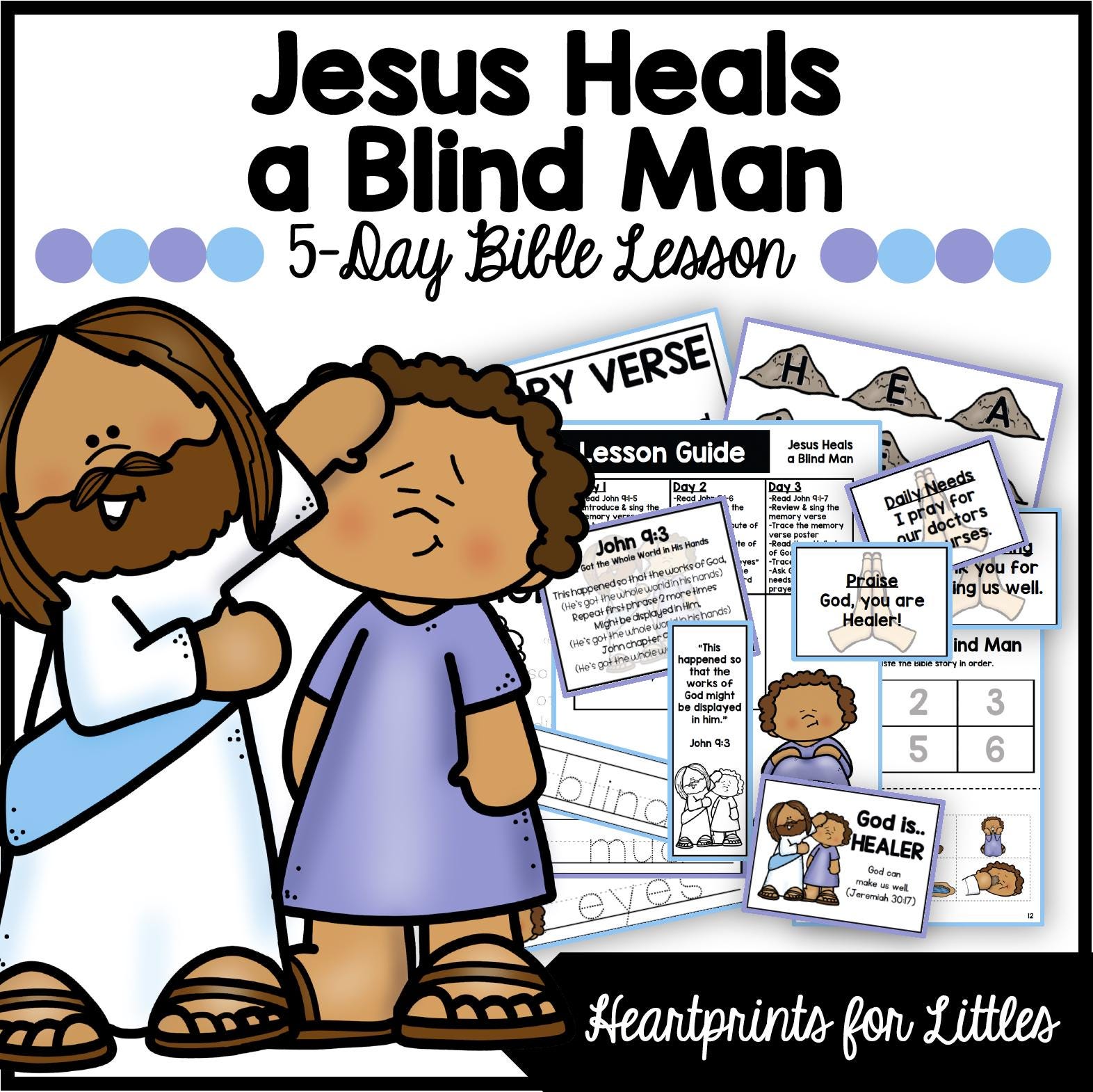Jesus Heals Blind Man Bible Lesson, Homeschool & Sunday School (digital ...