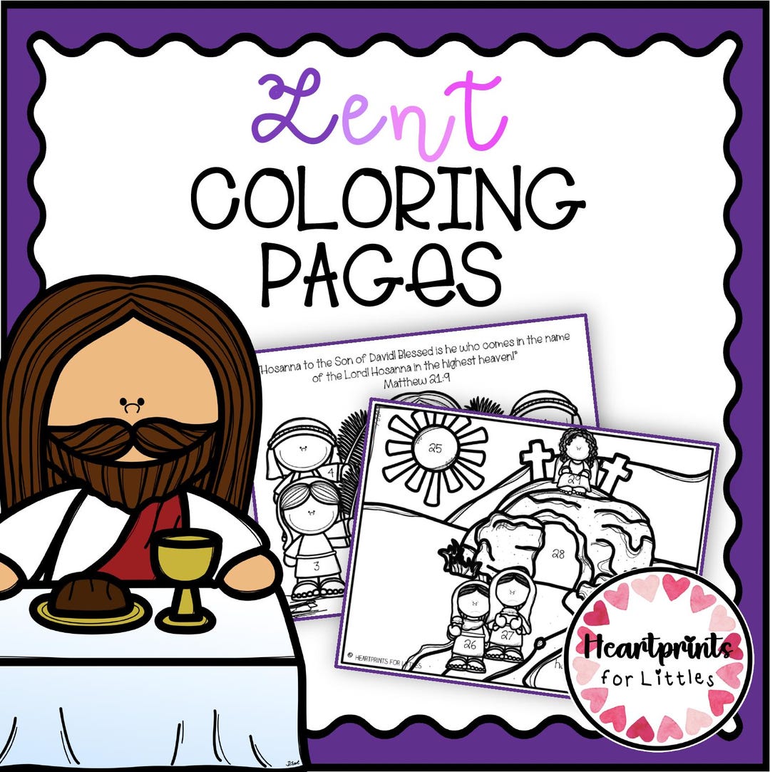 Lent Coloring Pages | 40‑day Easter Story Countdown for Kids (digital ...