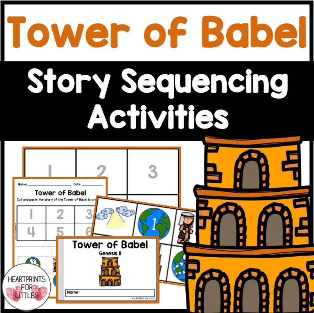 Tower of Babel Bible Story Sequencing Activities for Kids, Homeschool ...