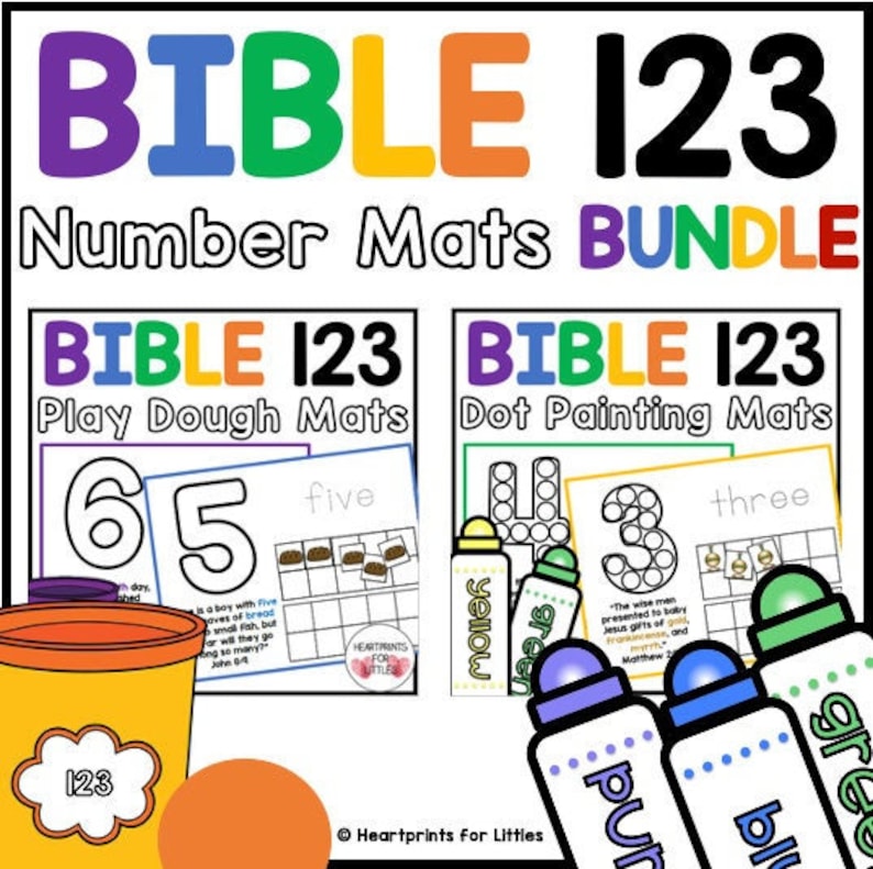 Bible Number Mats Playdough Mats Dot Marker Mats Preschool - Etsy