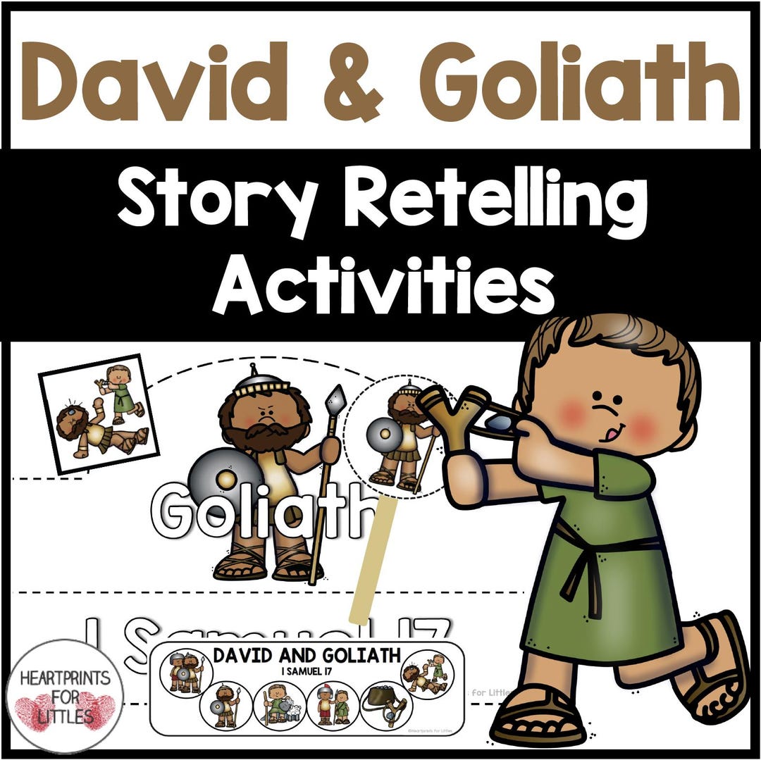 David and Goliath Bible Story Retelling Activities for Kids, Homeschool ...