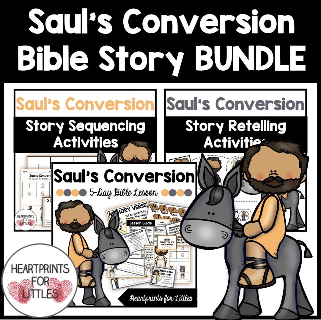Saul's Conversion Bible Story Bundle, Bible Story Activities, 1 FREE ...