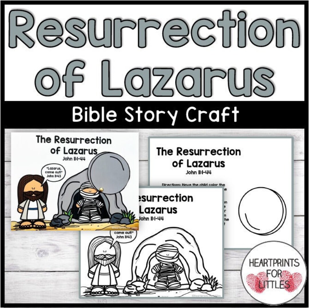 Resurrection of Lazarus Bible Craft, Sunday School Activity and Craft ...