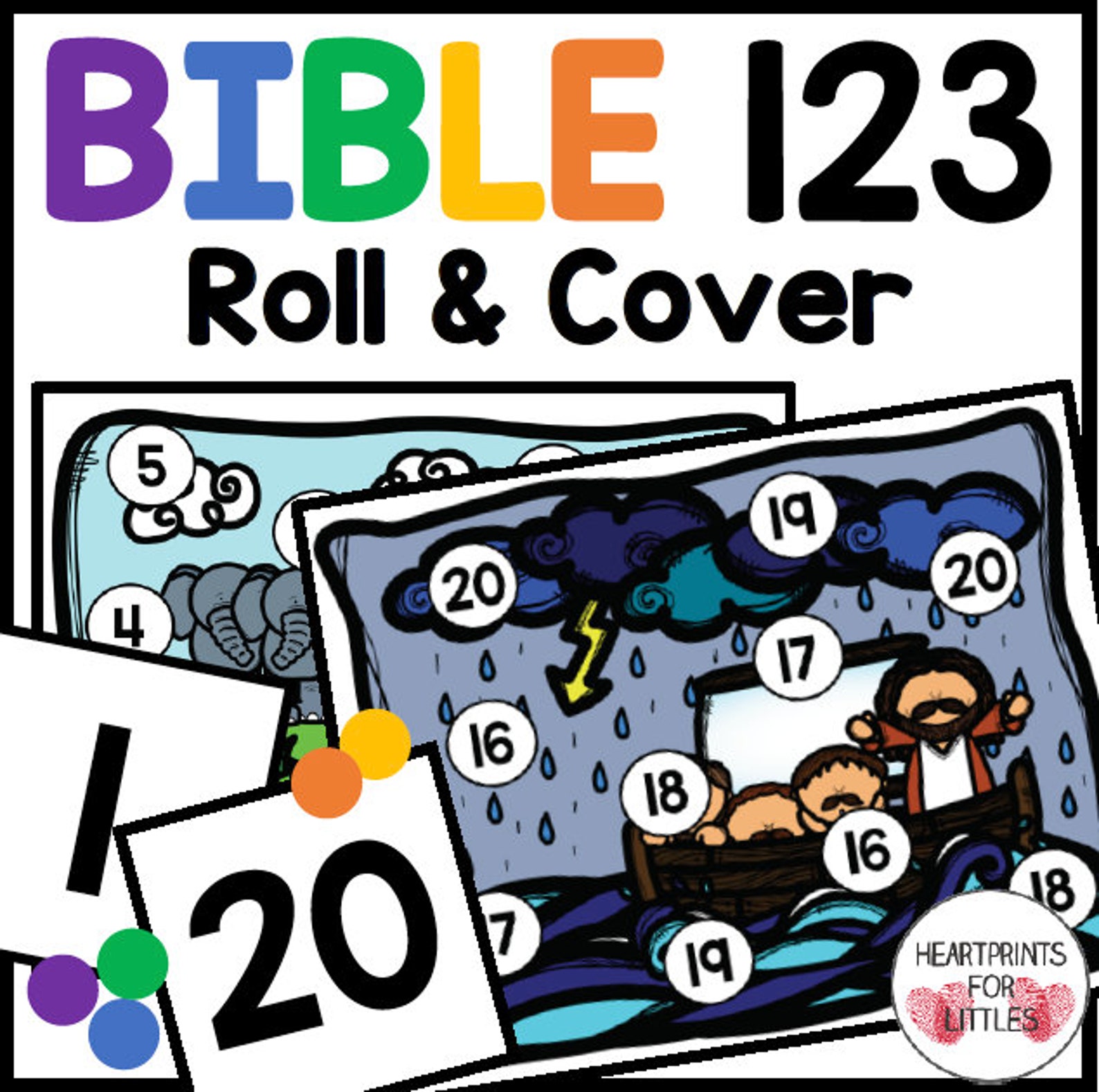 Bible Number Roll and Cover Preschool Math Homeschool | Etsy