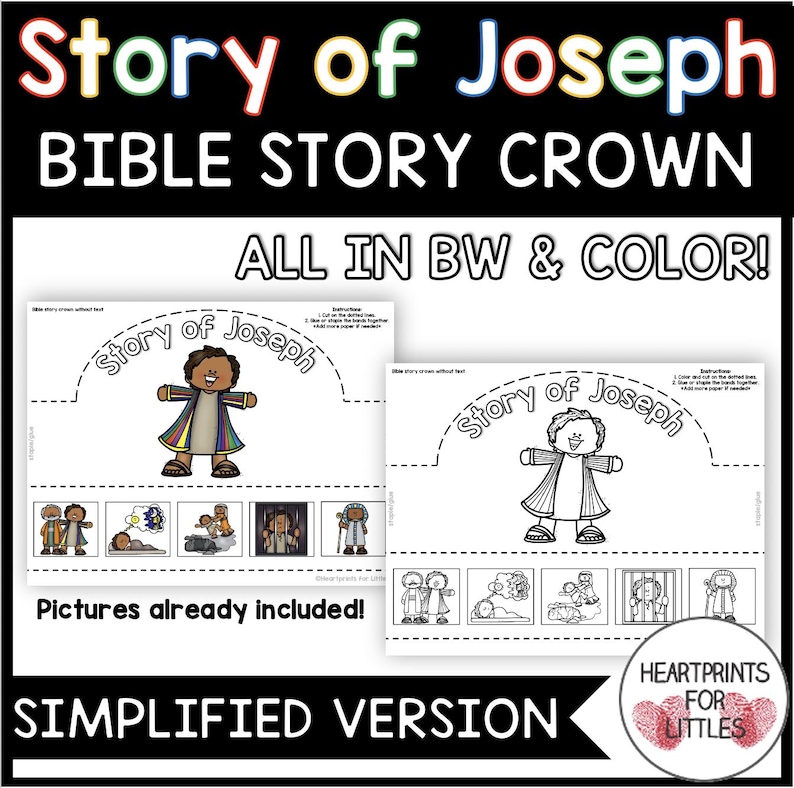 Story of Joseph Bible Crown, Sunday School Craft (digital Download) - Etsy