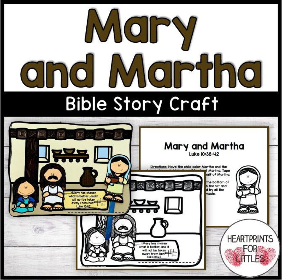 Mary and Martha Bible Craft for Kids, Sunday School Craft, Homeschool ...