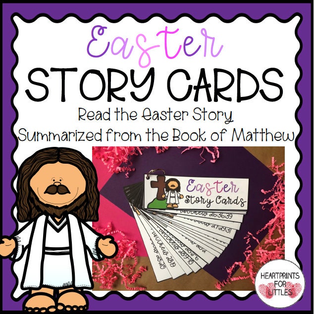 Easter Story Cards for Kids, Bible Story, Homeschool Printable, Sunday ...