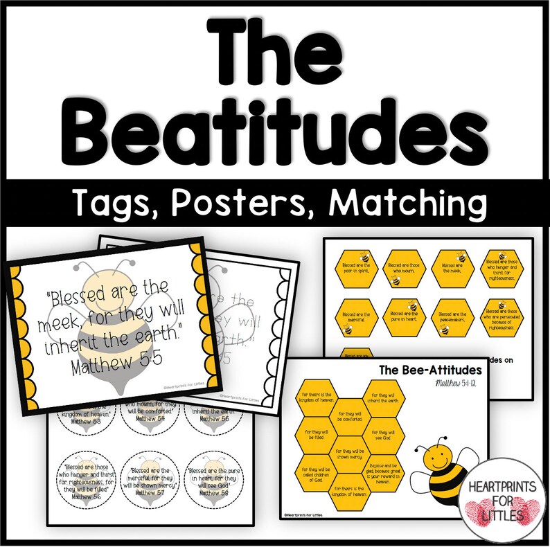 Beatitudes Bible Craft Activities, Sermon on the Mount (digital ...