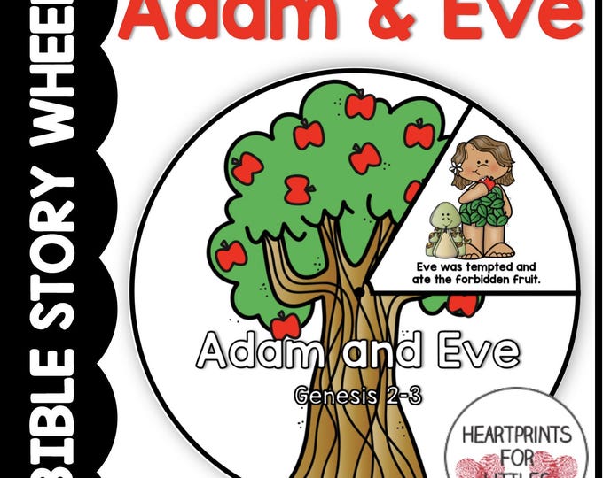 Adam and Eve Coloring Wheel, Printable Garden of Eden Spinner Wheel ...