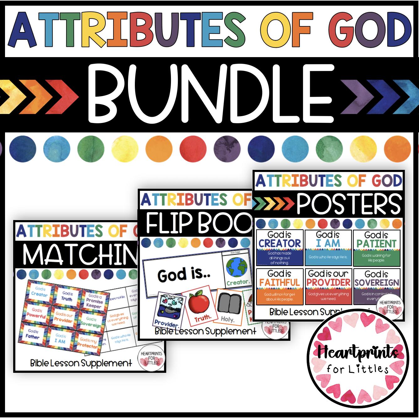Attributes of God Bundle, Posters, Flip Books, Matching Cards (digital ...