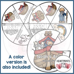 Noah's Ark Bible Story Wheel, Bible Craft, Sunday School Activity ...