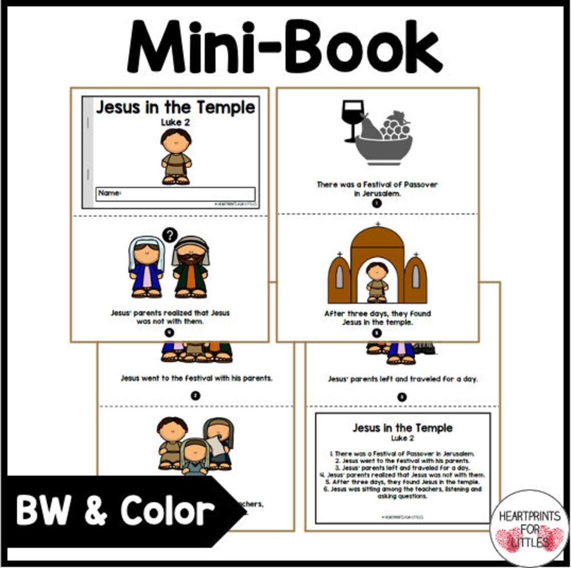 Jesus in the Temple Bible Story Sequencing Activities for - Etsy